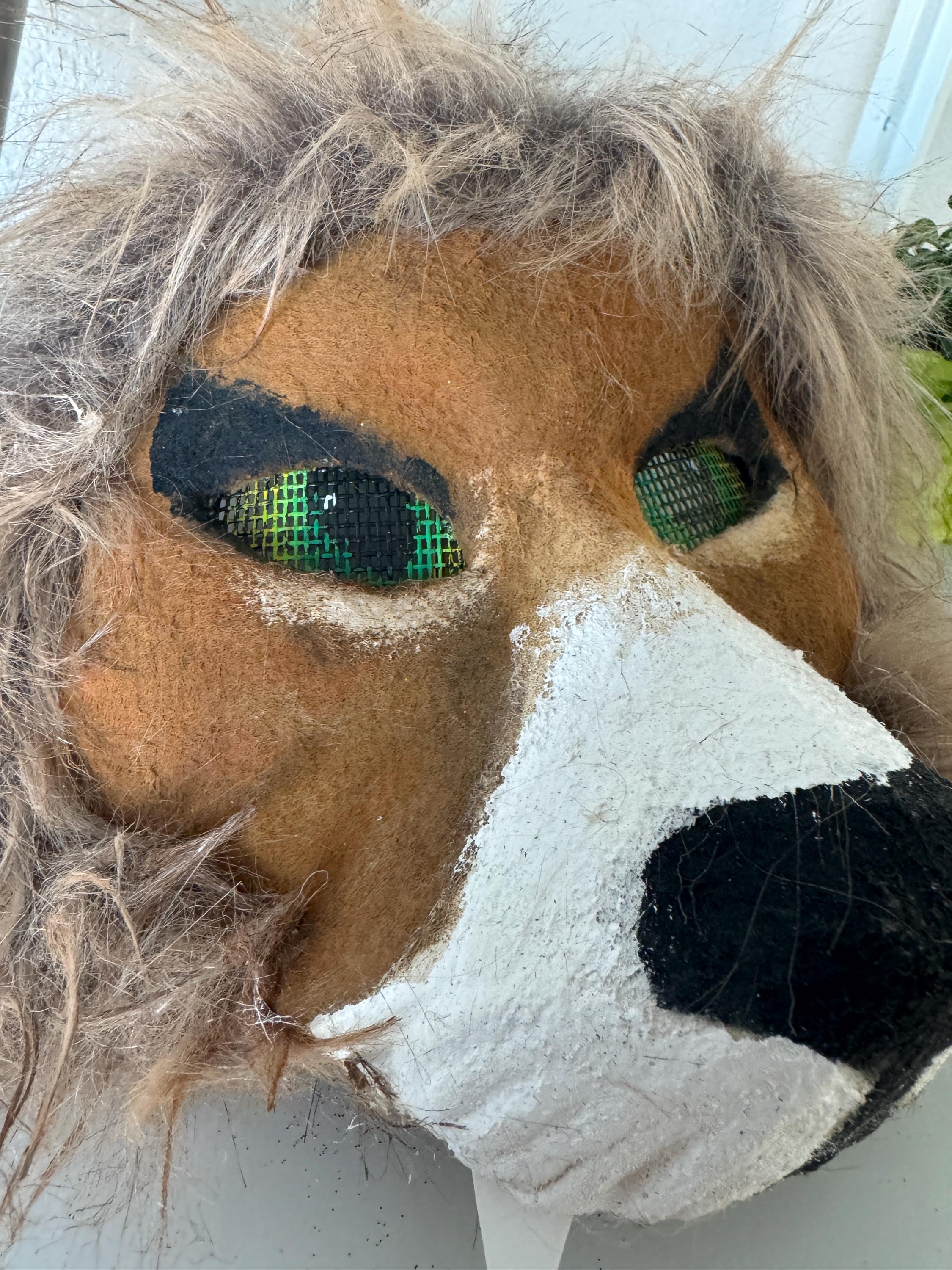 Lion Animal Mask - Therian Gear Furry Mask for Wearing Cosplay or Wall ...
