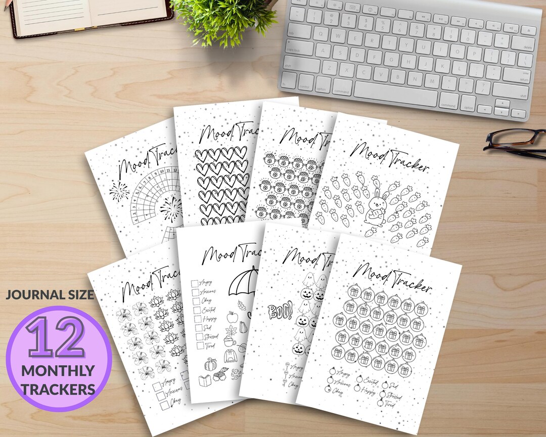 12 Months Bundle Mood Tracker - PRINTABLE Journal Page - Planner Page ...