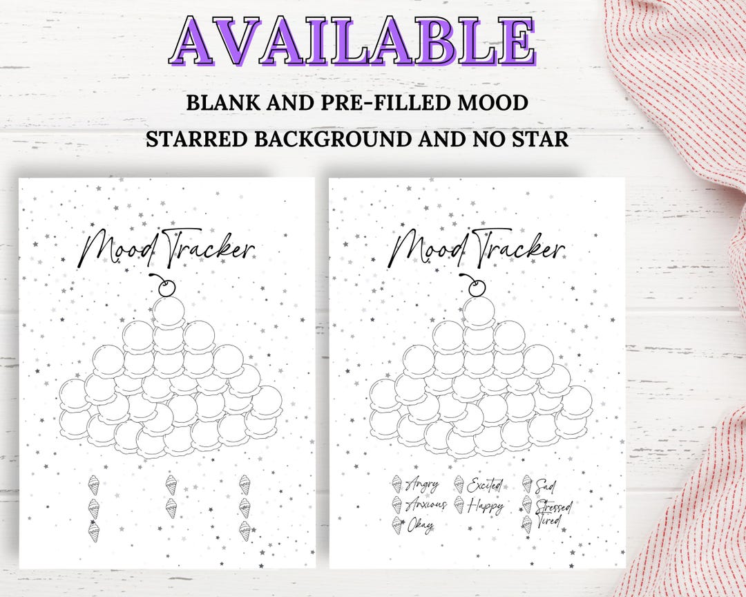 Ice Cream Scoop Mood Tracker - PRINTABLE Journal Page - Planner Page ...