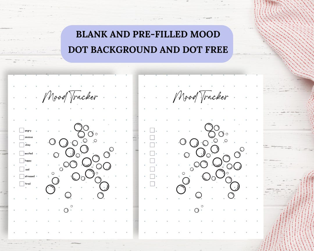 Bubbles Mood Tracker Printable: Journal Planner Page (A4/A5 Digital ...