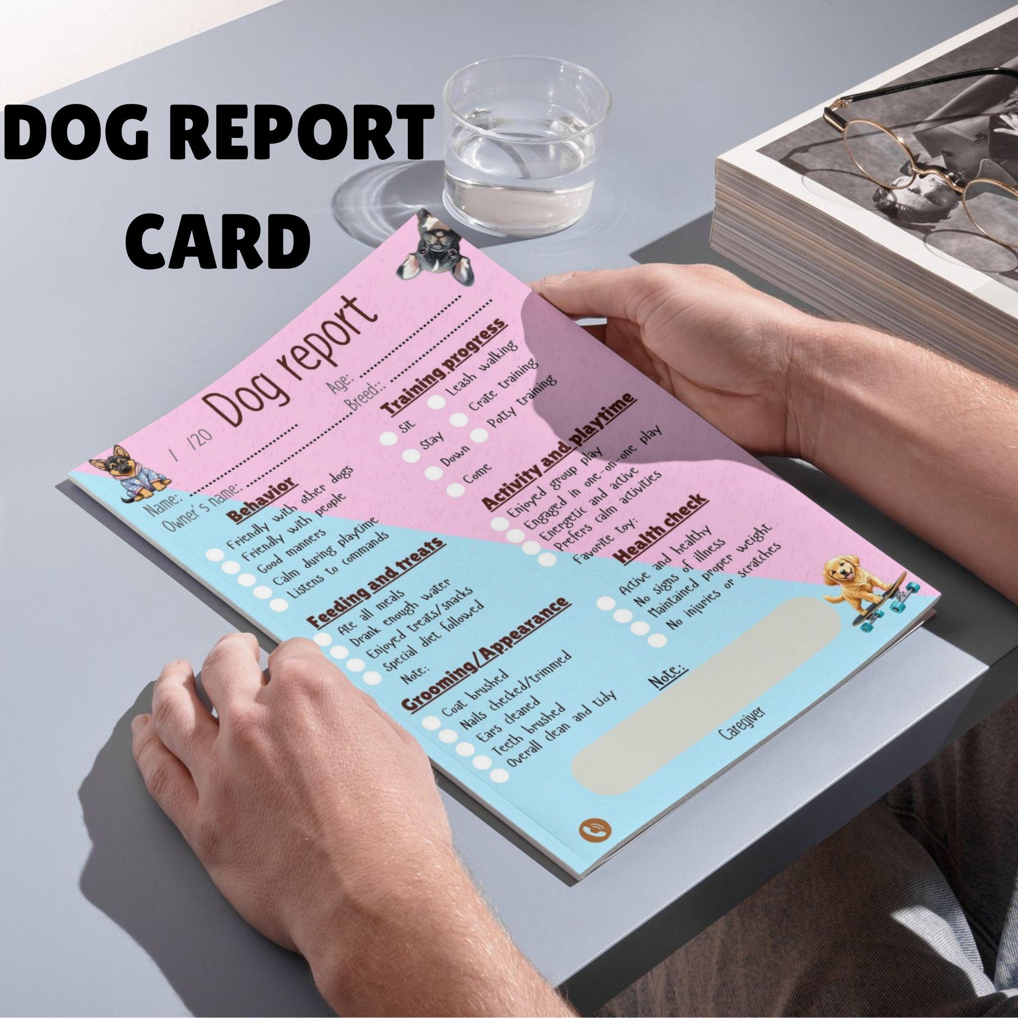 Dog Report Card Template - Etsy