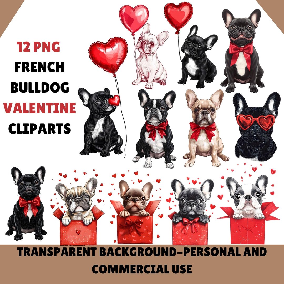 French Bulldog Valentine Clipart French Bulldog Love Valentine Png Dog ...