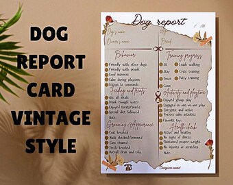 Dog Report Card Template - Etsy