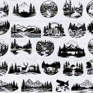 High Quality River Scene SVG Bundle, River Scene Dxf, River Scene Png ...