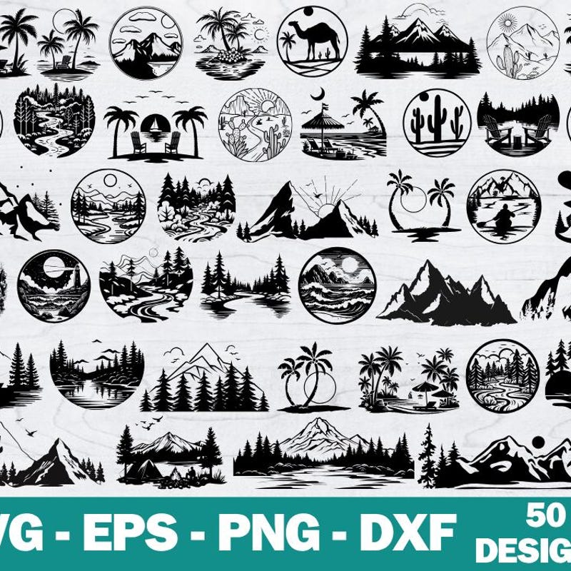 Forest Landscape Svg - Etsy
