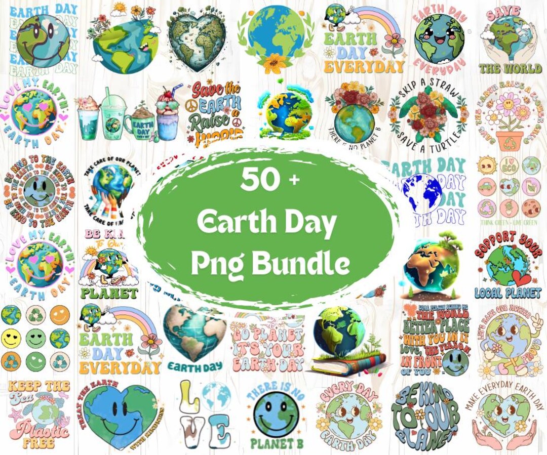 Earth Day PNG Bundle: Planet Designs, Earth Quotes (digital Download ...