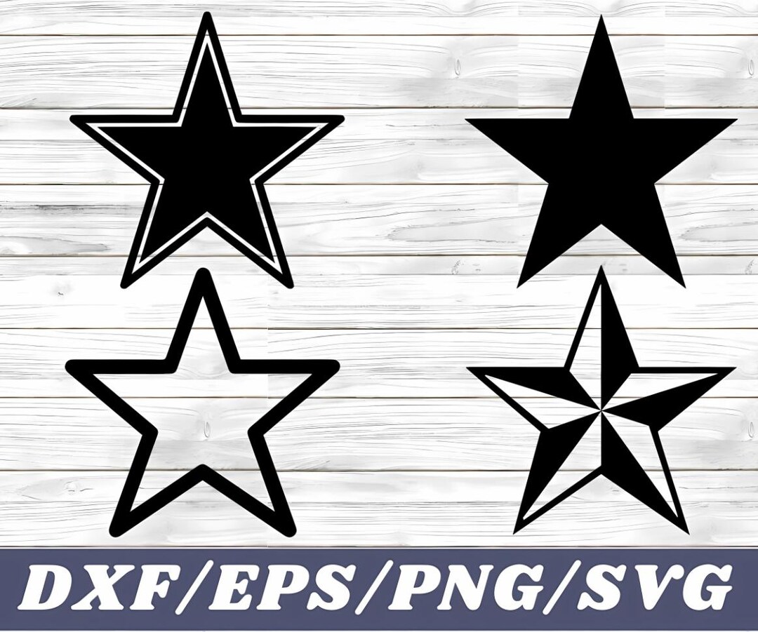 Cowboy Star SVG: Outline Design Cut File (instant Download) - Etsy