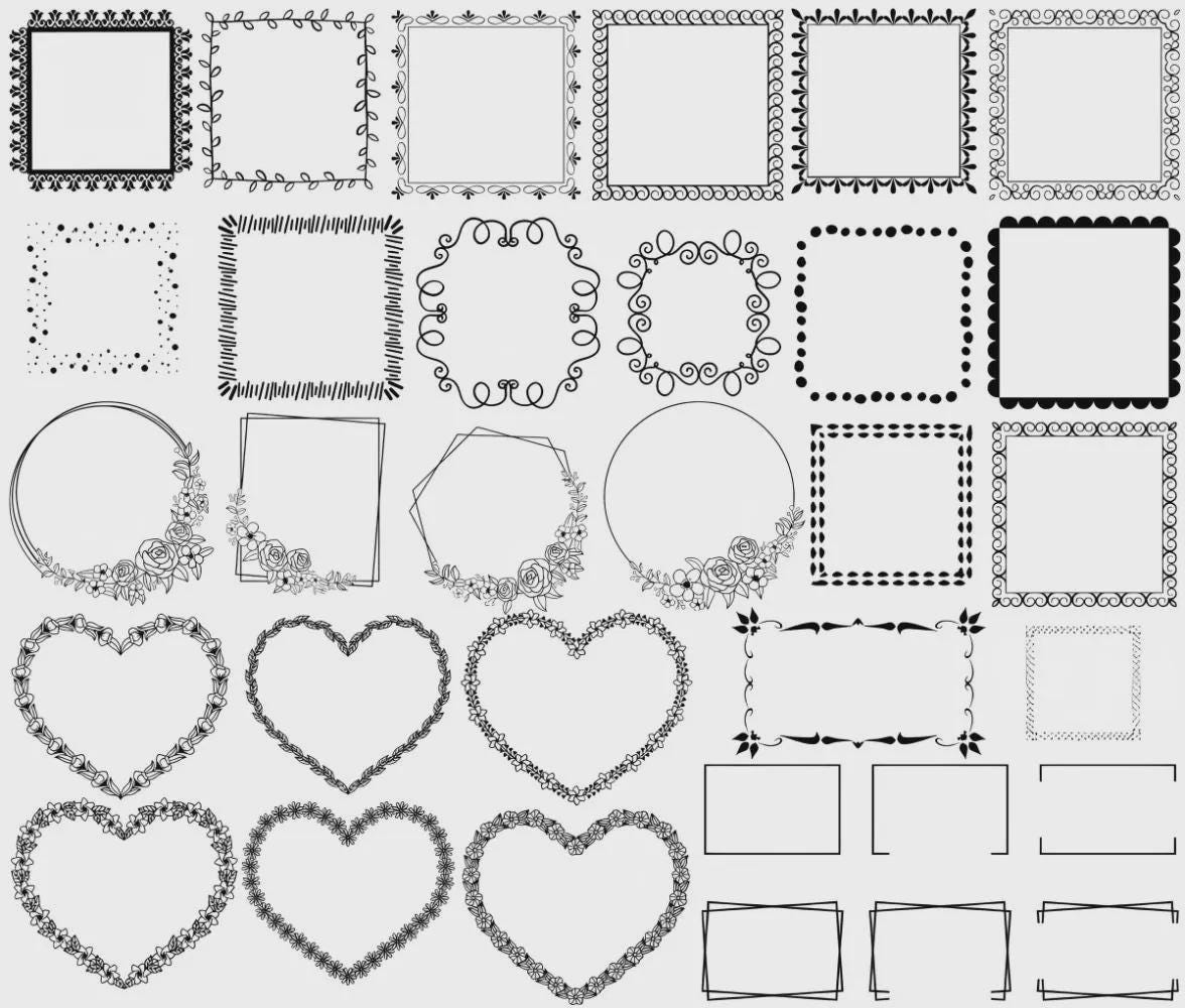 Geometric Frames SVG PNG Bundle: Rectangle, Square, Commercial Use ...
