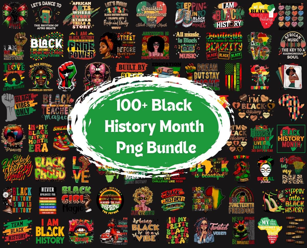 100+ Black History Month Png Bundle, Juneteenth Png Bundle, Black ...