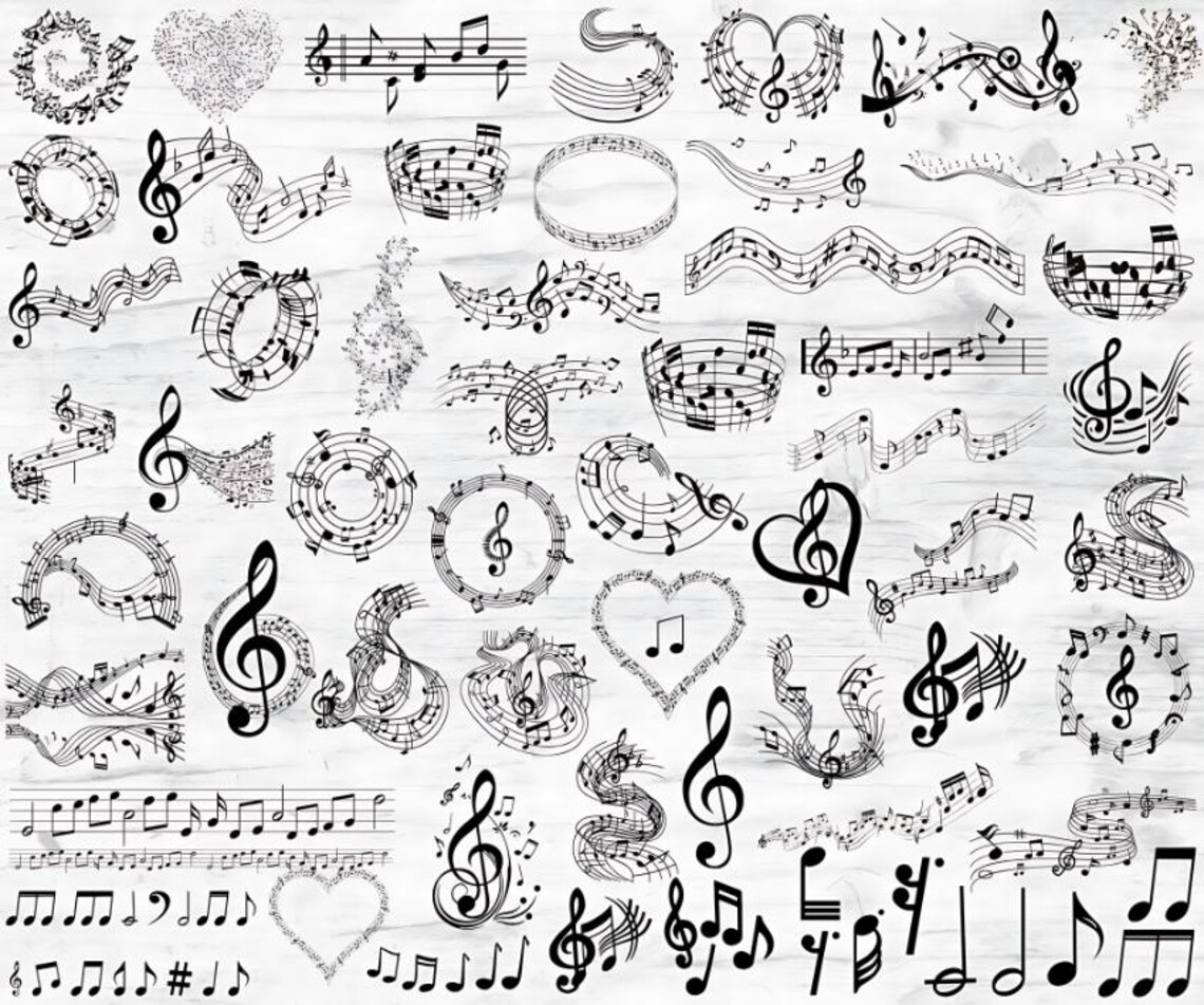 MUSIC NOTES SVG, Music Notes Bundle Svg, Music Notes Clipart , Music ...