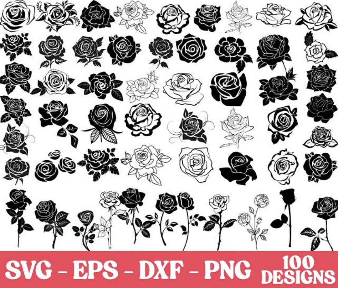 Roses SVG Bundle | Roses SVG | Cut File | Commercial Use | Roses ...