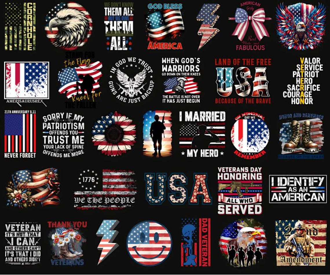 Patriotic Veteran PNG Bundle: USA Military Designs (digital Download ...
