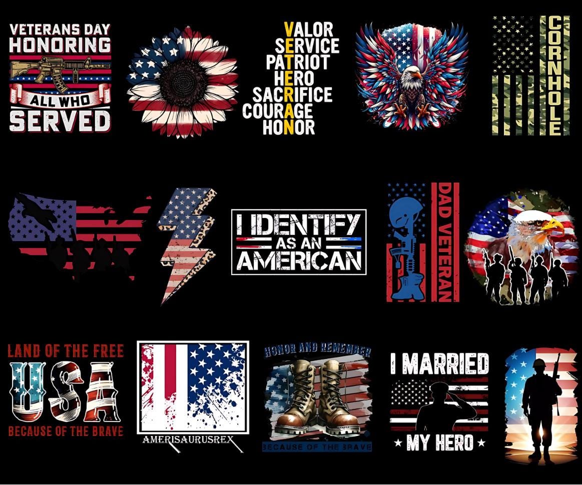 Patriotic Veteran PNG Bundle, Military Bundle Png, Veteran USA Military ...