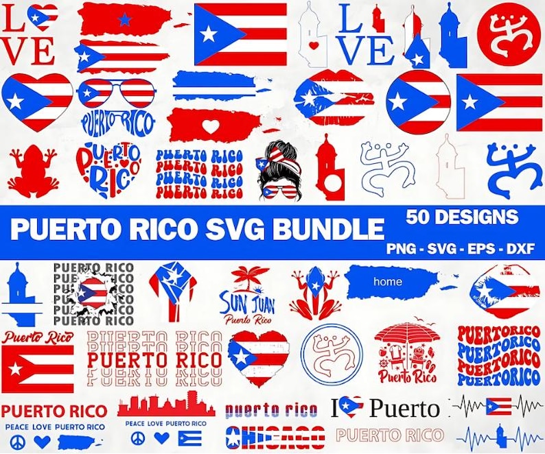 Puerto Rico Flag SVG Bundle, Taino Frog, Boricua (png, Eps, Dxf) - Etsy ...
