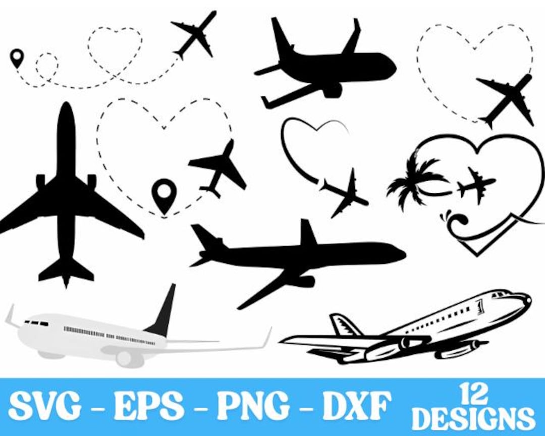 Avion Svg, Clipart avion, voyage Svg, Silhouette d'avion, avion Png ...