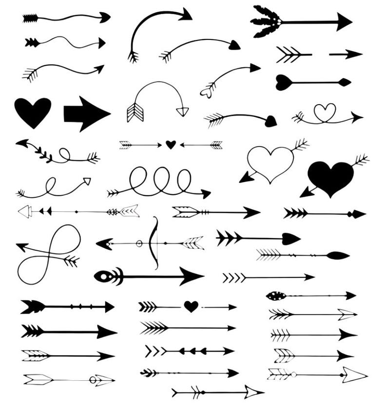 Pfeil SVG Clipart Bundle: Grafikdesign-Elemente (Digitaler Download ...