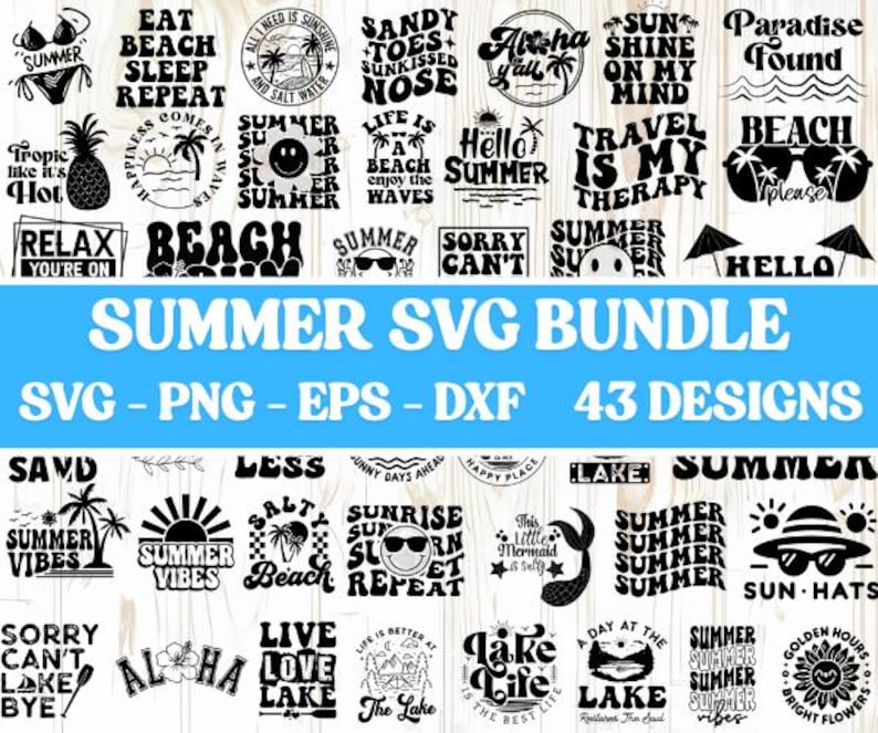 Retro Summer SVG Bundle, Summer Svg, Beach Svg, Summertime Svg, Funny ...