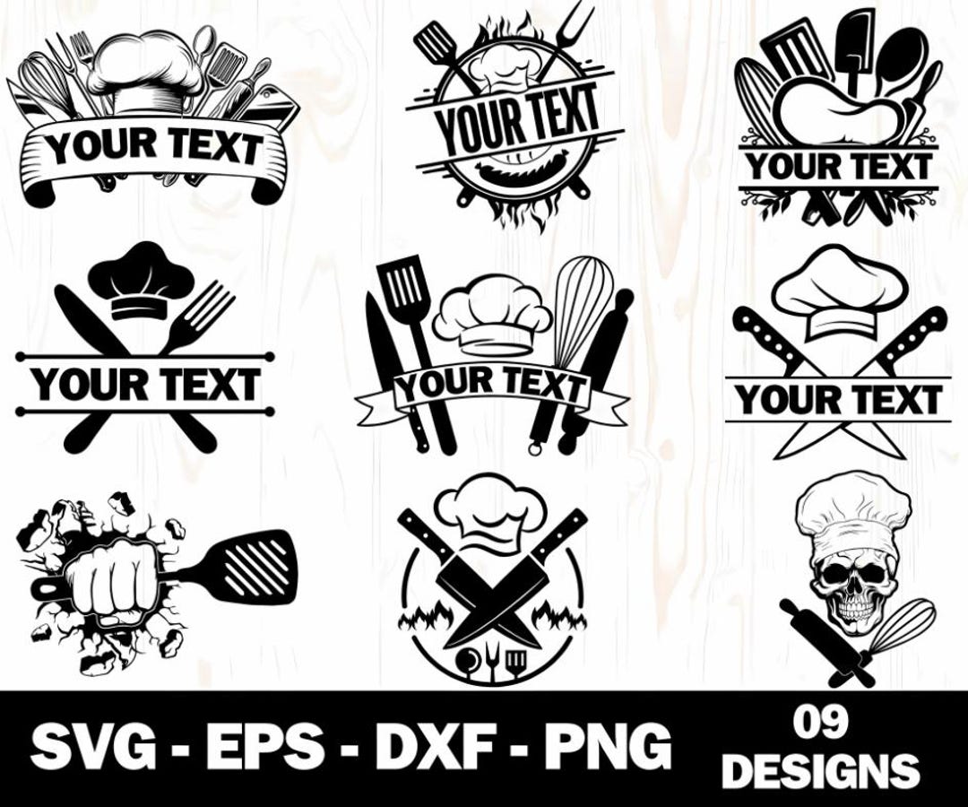 Chef Logo SVG Bundle: Restaurant Cooking Designs (digital Files) - Etsy