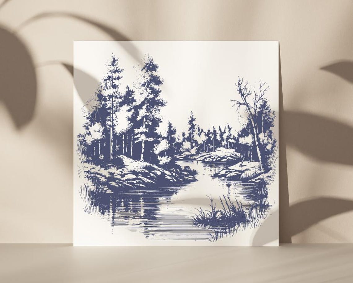 Forest Landscape SVG Bundle: Nature Silhouette, Laser Cut Files - Etsy
