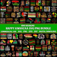 Happy Kwanzaa Clipart: African Heritage PNG Design (digital Print) - Etsy