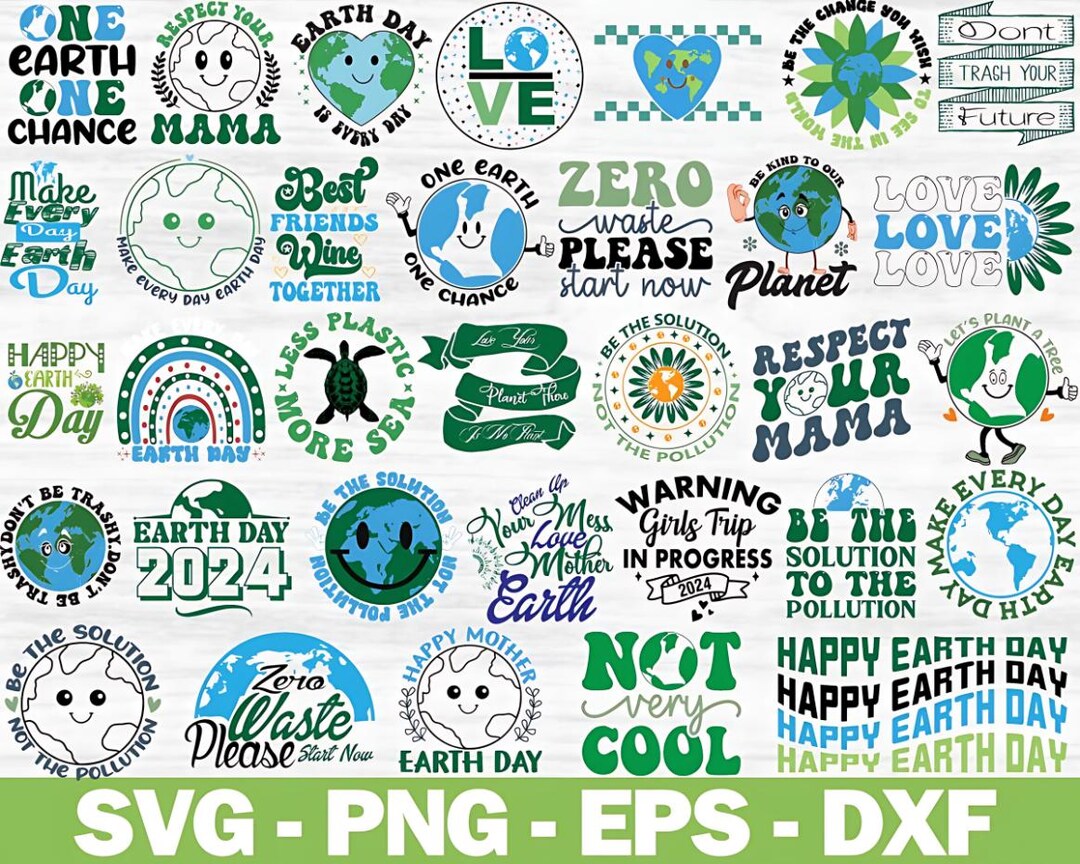 Earth Day SVG Bundle ONE / Free Commercial Use / Cut Files for Cricut ...