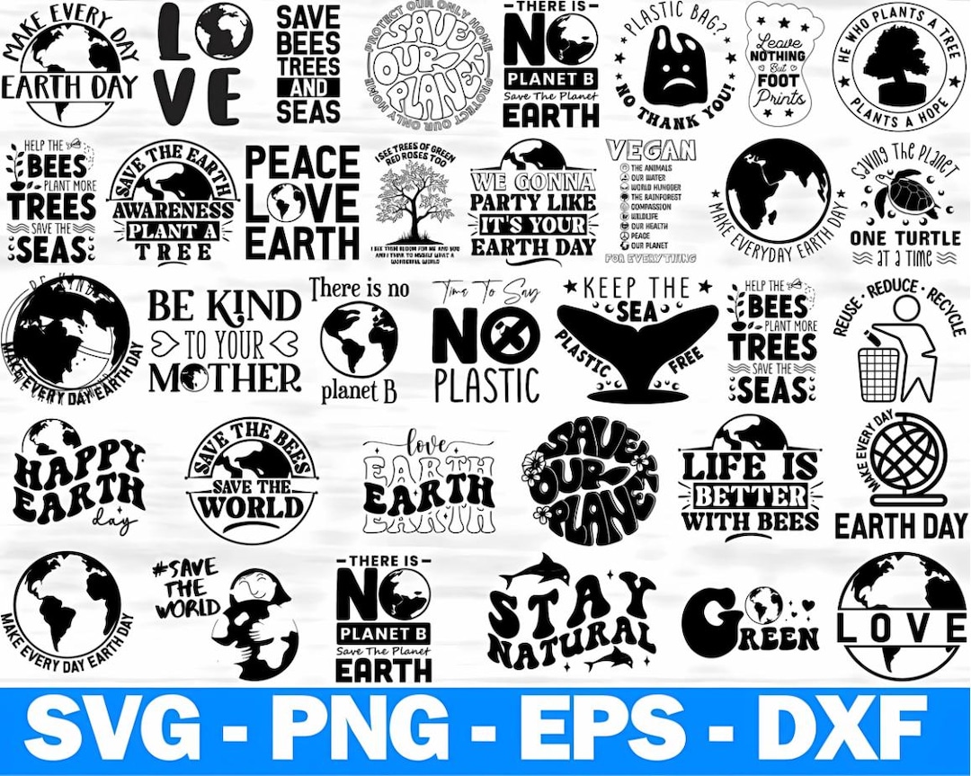 Earth Day SVG Bundle: Planet, Environment Designs (commercial Use) - Etsy