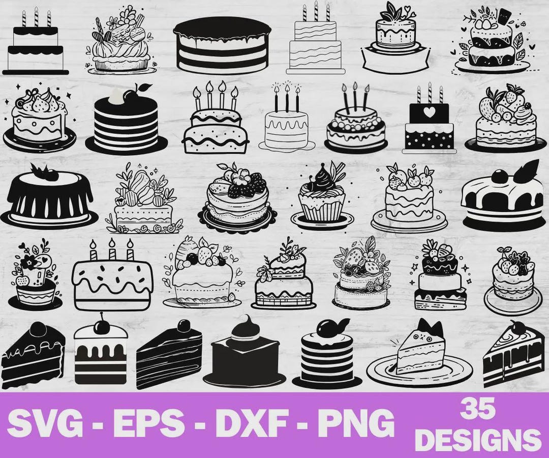 Cake Svg, Cakes Cricut, Dessert Svg, Birthday Cut File, Cake Svg Bundle ...