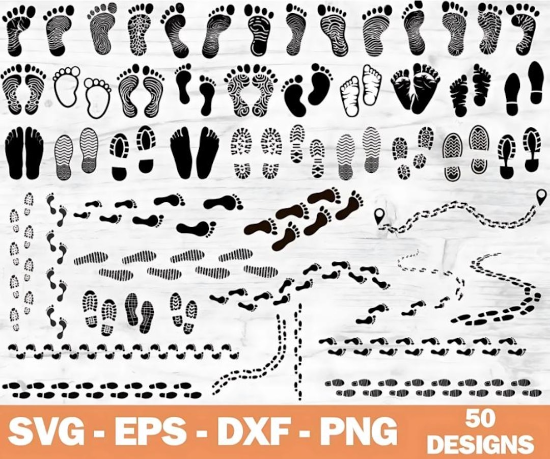 Footprint SVG, Foot Print Svg, Footprint Clipart, Shoe Print Svg, Shoe ...