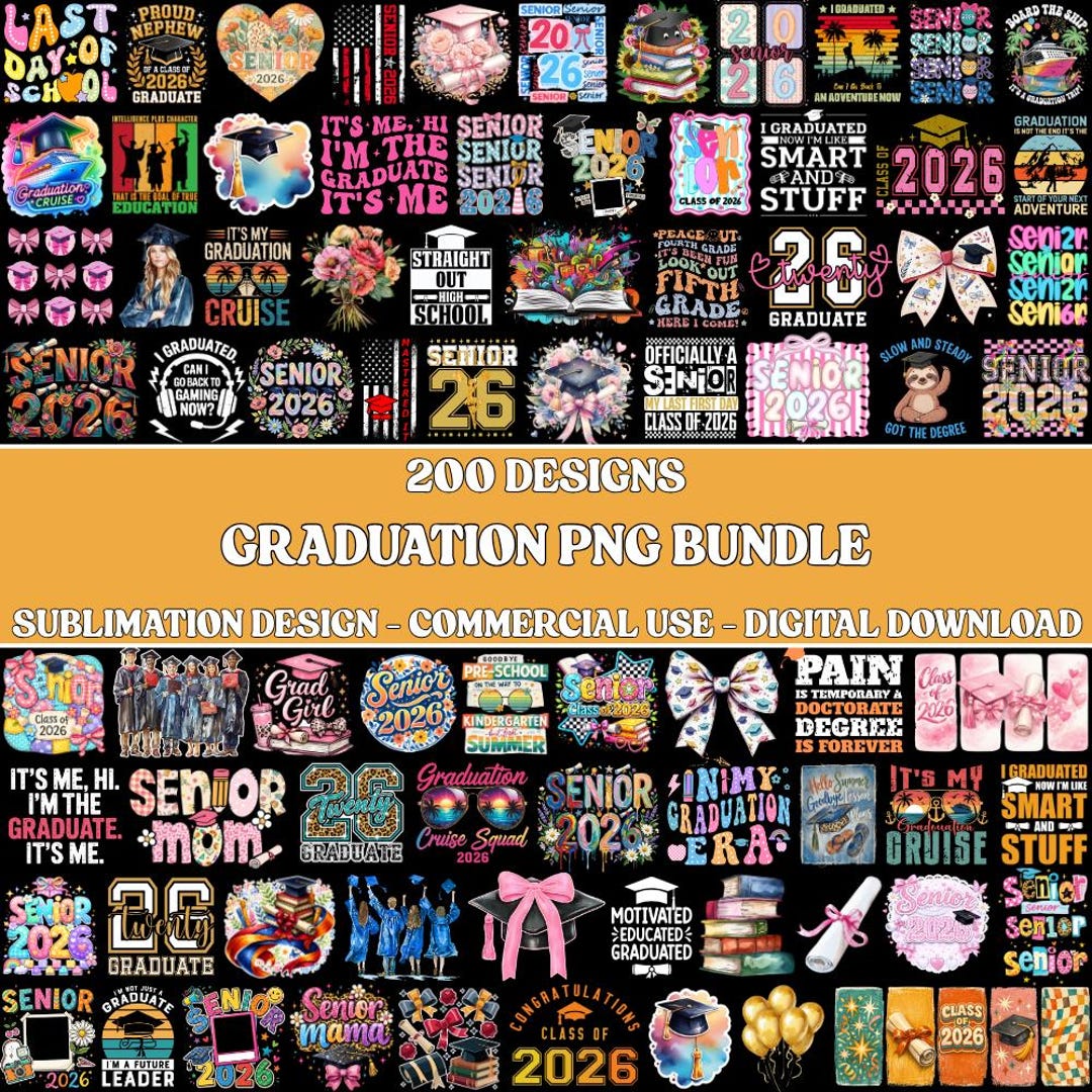 Graduation PNG Bundle, Class of 2026, High School Senior Mom, Preppy ...