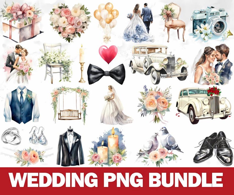 Bride and Groom Back Clipart, 30 PNG Wedding Couple Clipart Wedding Day ...
