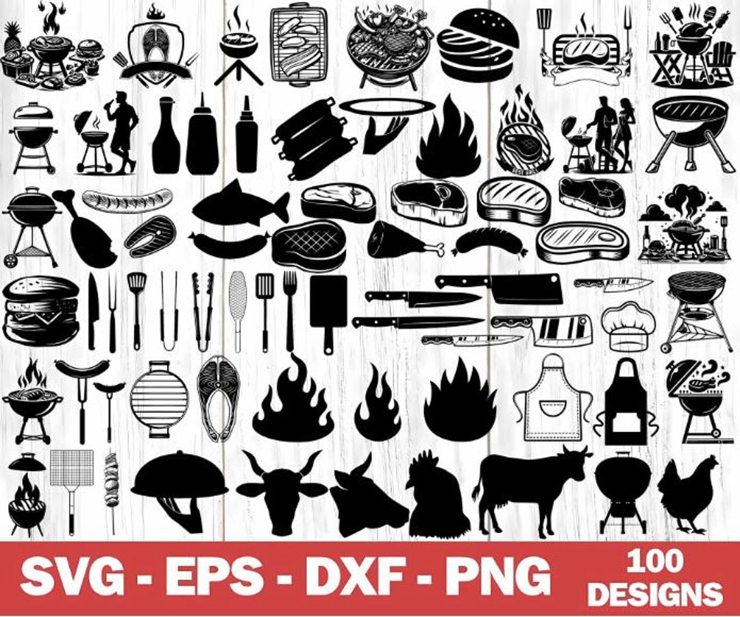 100 Barbeque SVG Bundle, BBQ Svg Bundle, BBQ Svg, Grilling Svg, Kitchen ...
