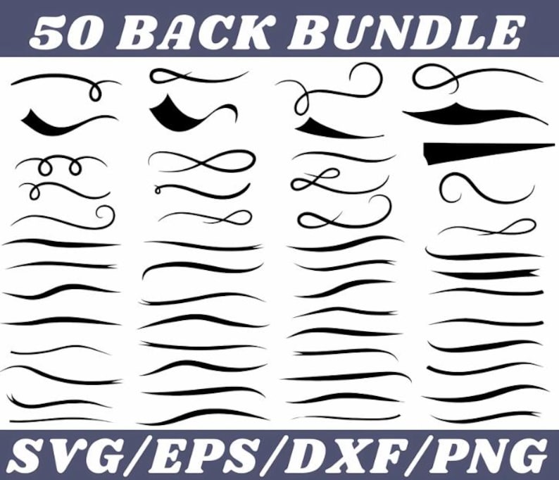 Swishes, Swashes, Swoops, Cut File, SVG. Hand Drawn Curly Swashes ...