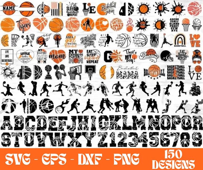 Basketball SVG Bundle: Monogram, Silhouette, Vector, Sport Designs ...