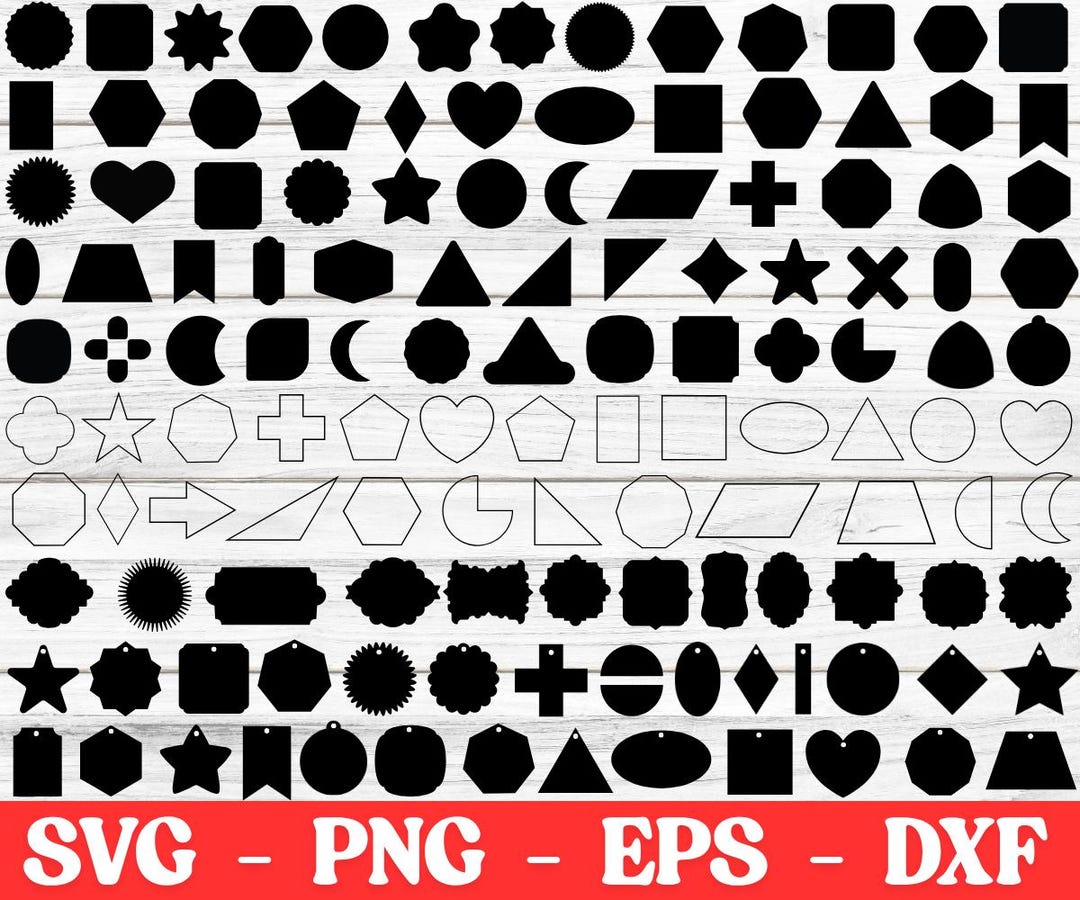 Basic Shape SVG Bundle, Basic Shape PNG Bundle,basic Shape Clipart, Tag Svg, Label Svg, Banner ...
