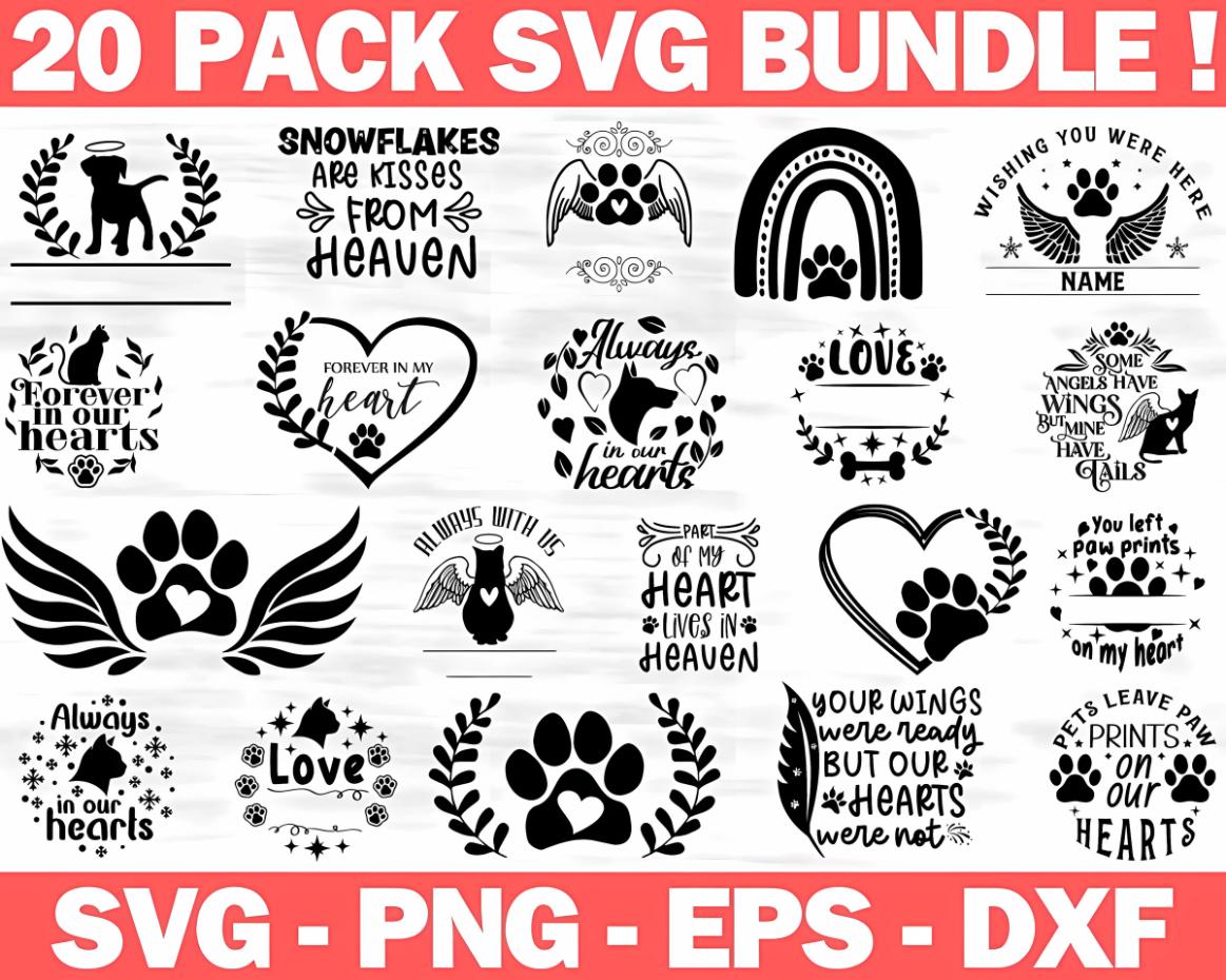 Pet Memorial SVG Bundle, Dog Memorial SVG, Pet Memorial Ornament SVG ...