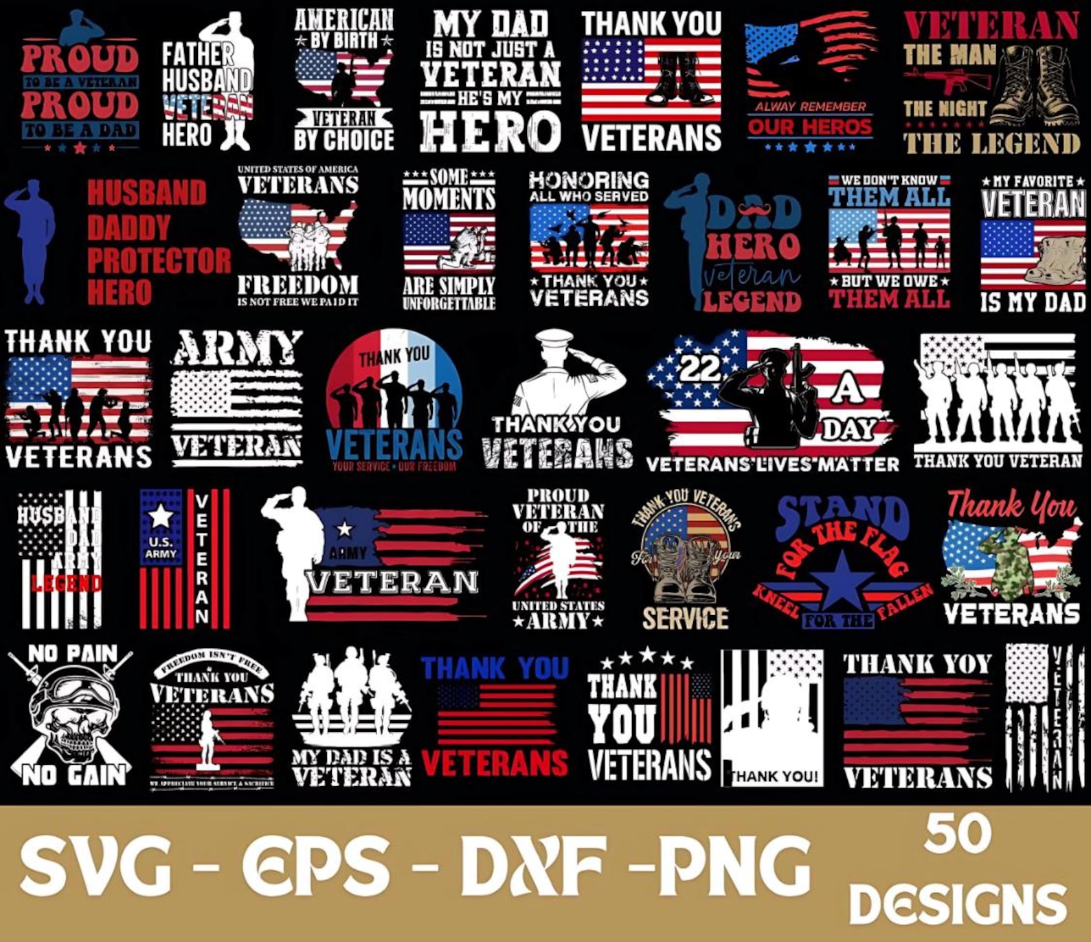 Veterans Day Svg Bundle, Military Designs (50 Svg, Png, Dxf) - Etsy