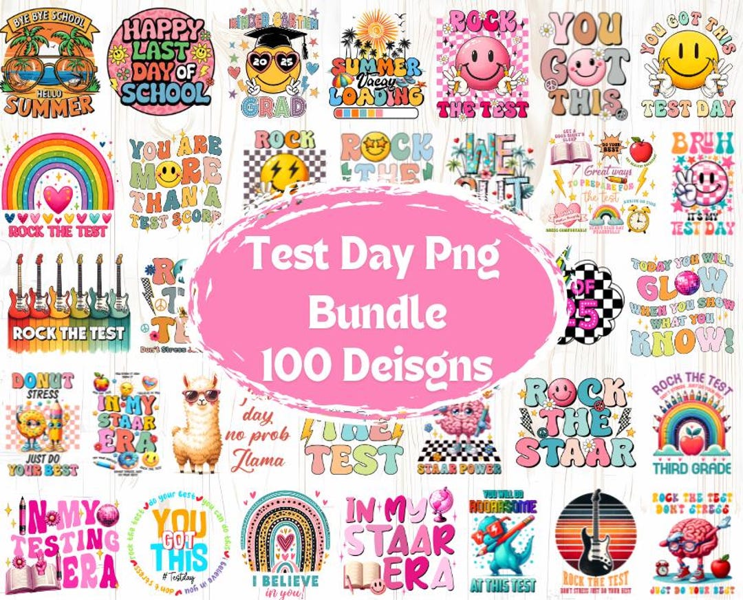 100+ Test Day Png Bundle, Testing Day Sublimation, State Testing Png ...