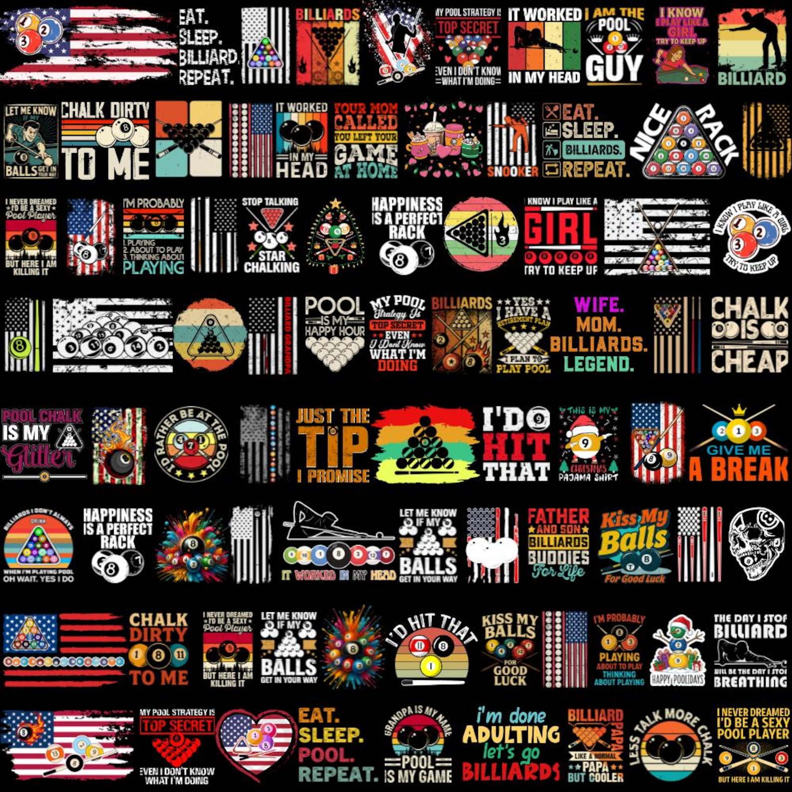 100+ Billiards Png Bundle, Cue Sports Graphics, Funny Pool Player ...