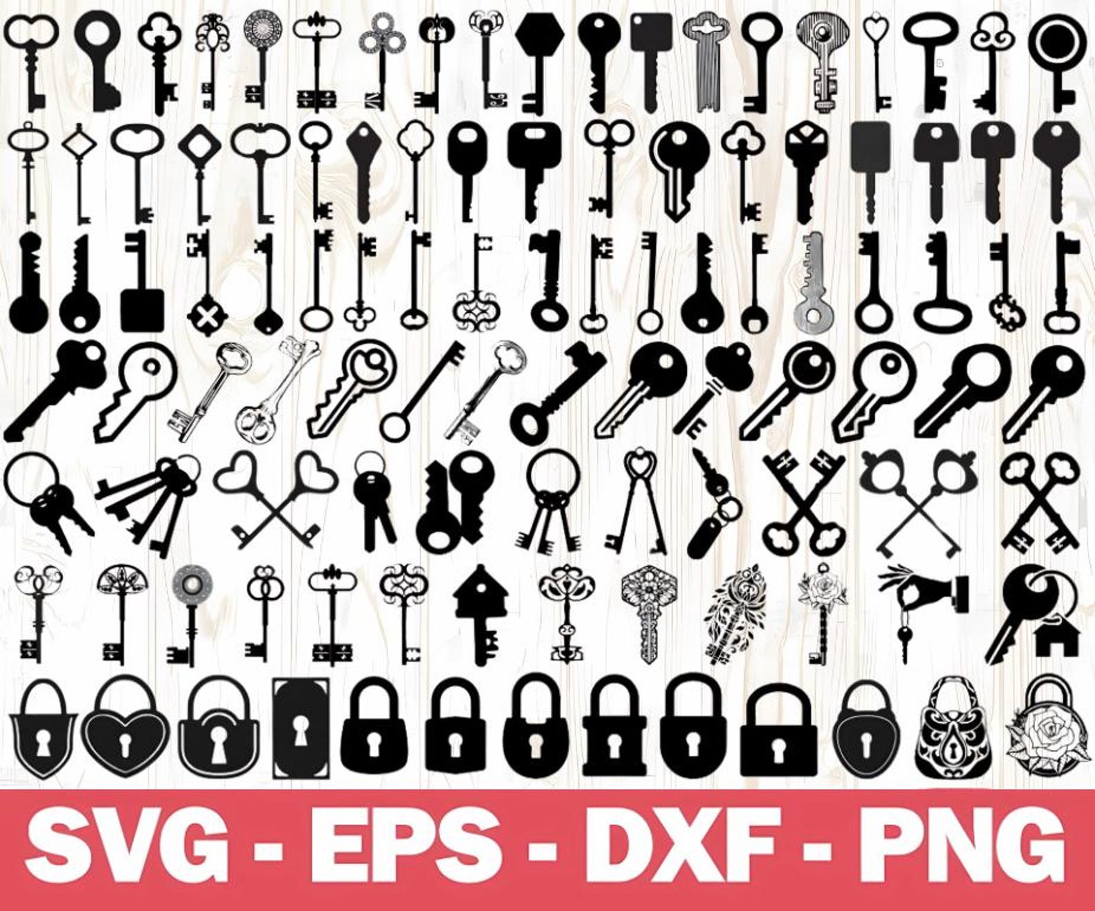 Key SVG, Key Clipart, Keys Svg Bundle, Magic Key Svg, Vintage Key Svg ...