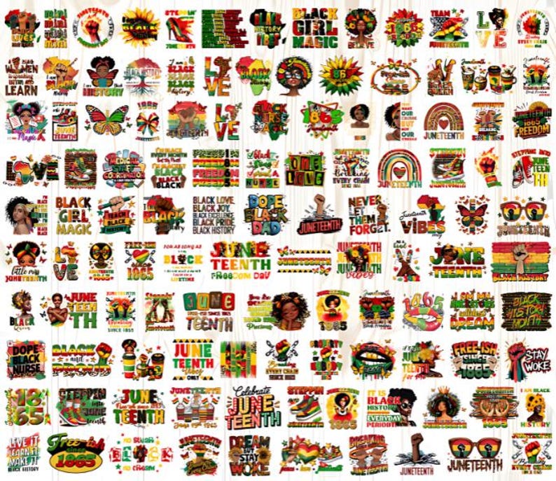 Juneteenth PNG Bundle: Sublimation Designs, Black History (digital ...