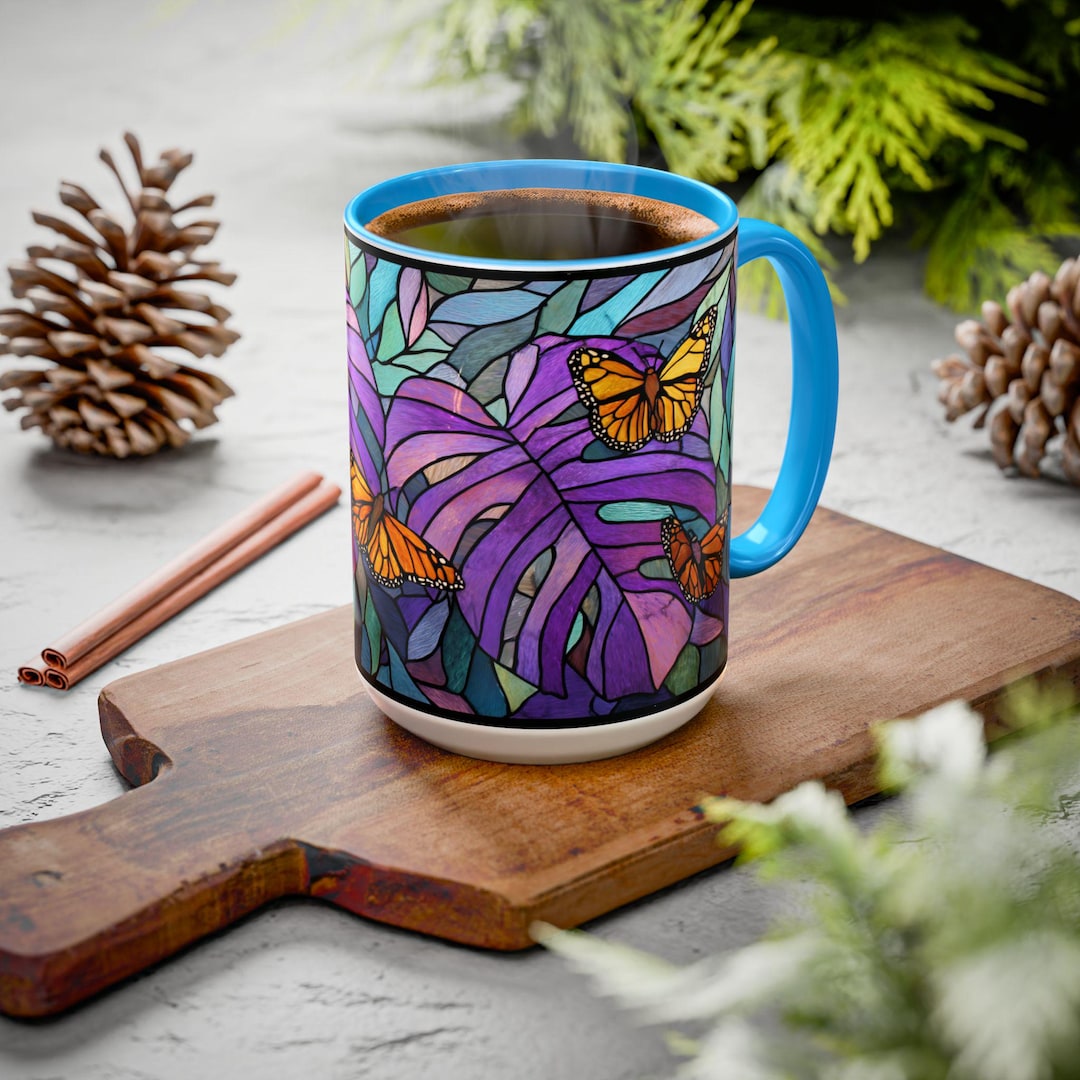 Colorful Monarch and Monstera Mug Celebrating the Monarch Migration to ...