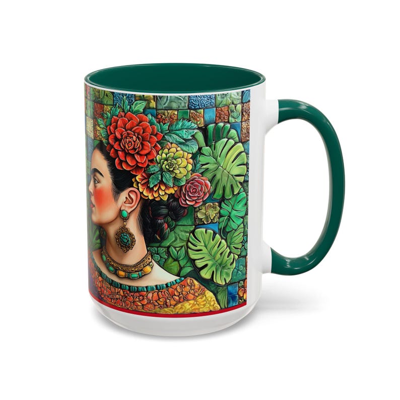 Frida Kahlo Artwork Mug, Colorful Coffee Cup for Artists, Mexican ...