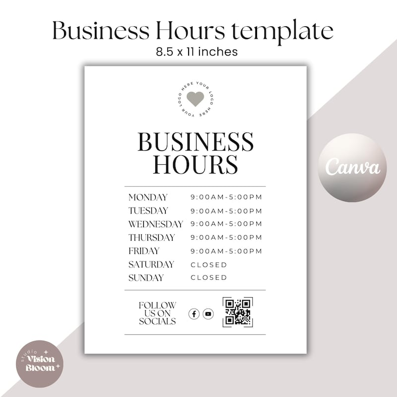 Business Hours Sign - Etsy
