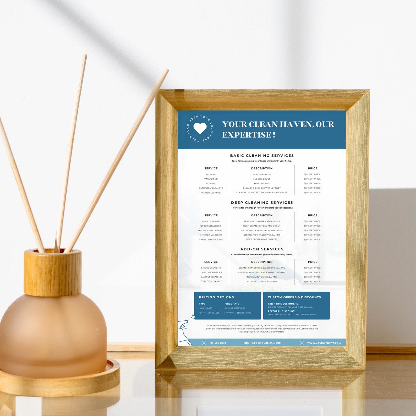 Editable Cleaning Service Price List Template | House Cleaning Flyer ...