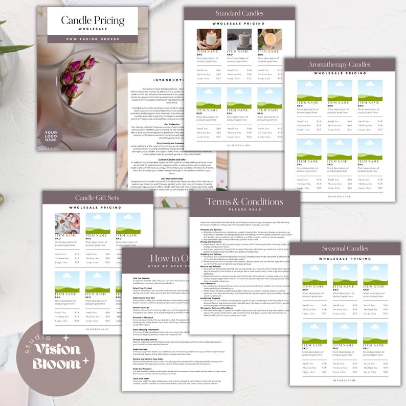 Candle Wholesale Pricing Template: Editable Order Form (canva) - Etsy