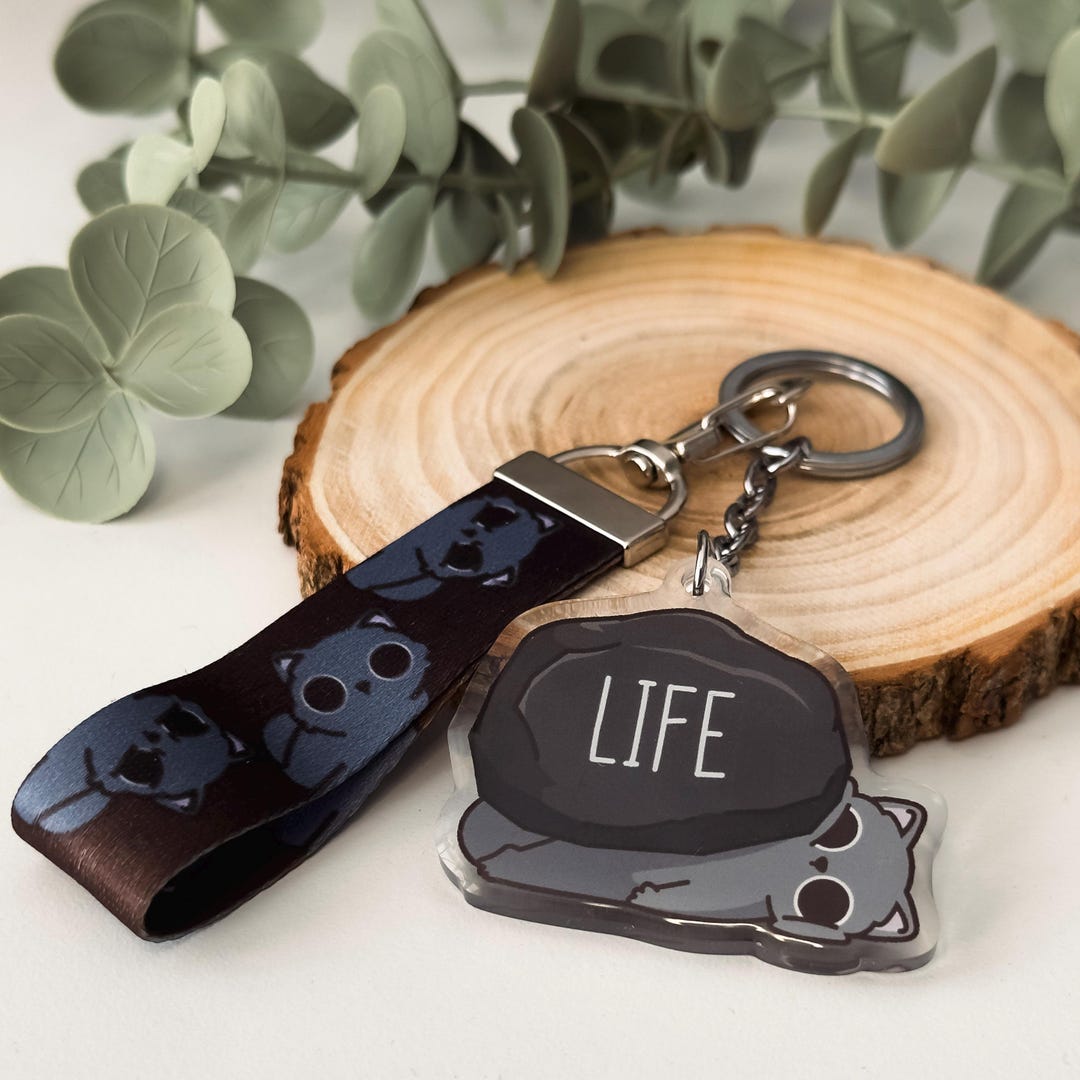 Funny Cat Keychain - Life Bubu - Etsy