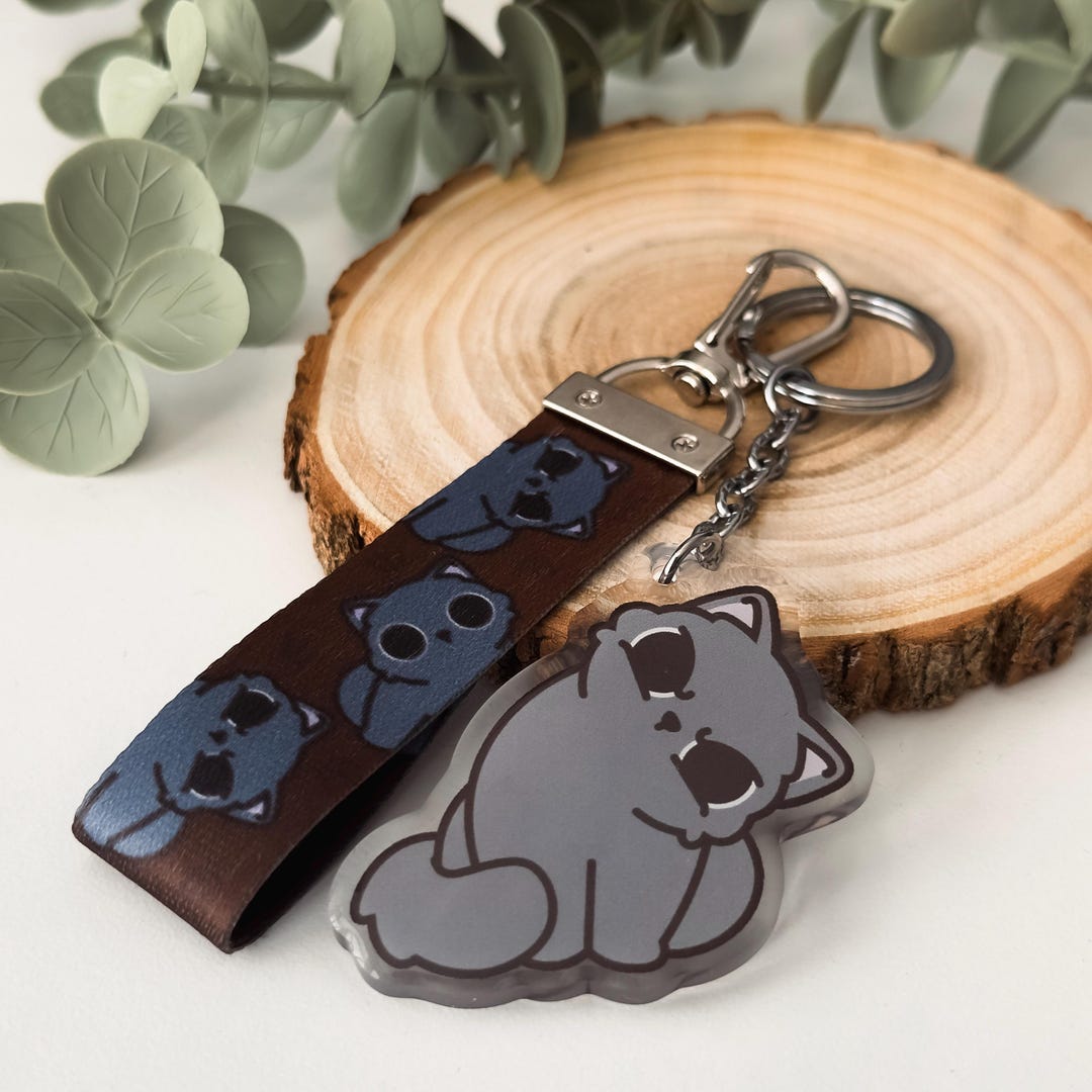 Funny Cat Keychain - Angry Bubu - Etsy