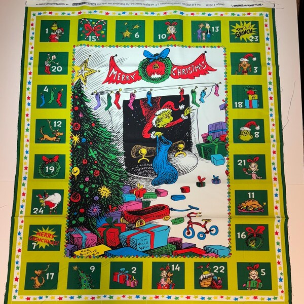 The Grinch Fabric Panel - Etsy