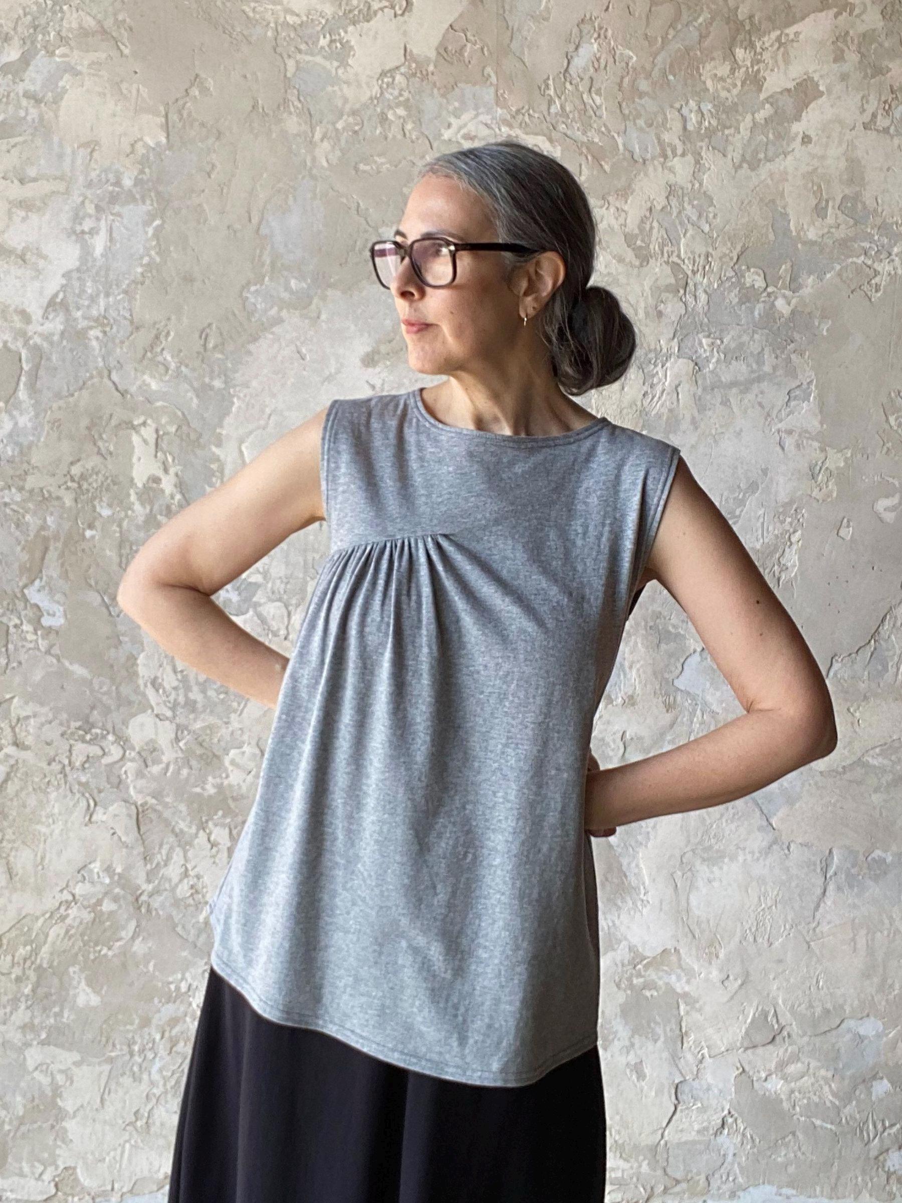 Side Drape Top, Asymmetrical Design, Summer Top, Cotton Jersey ...