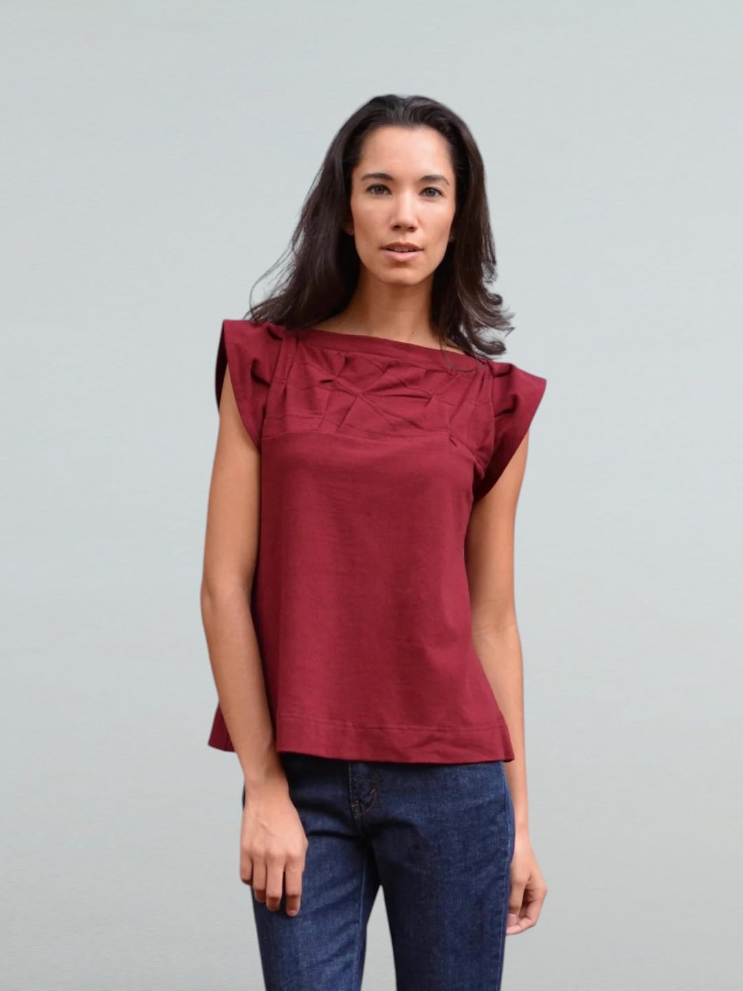 Cotton Jersey Smock Top: Folded Yoke, Made to Order - Etsy